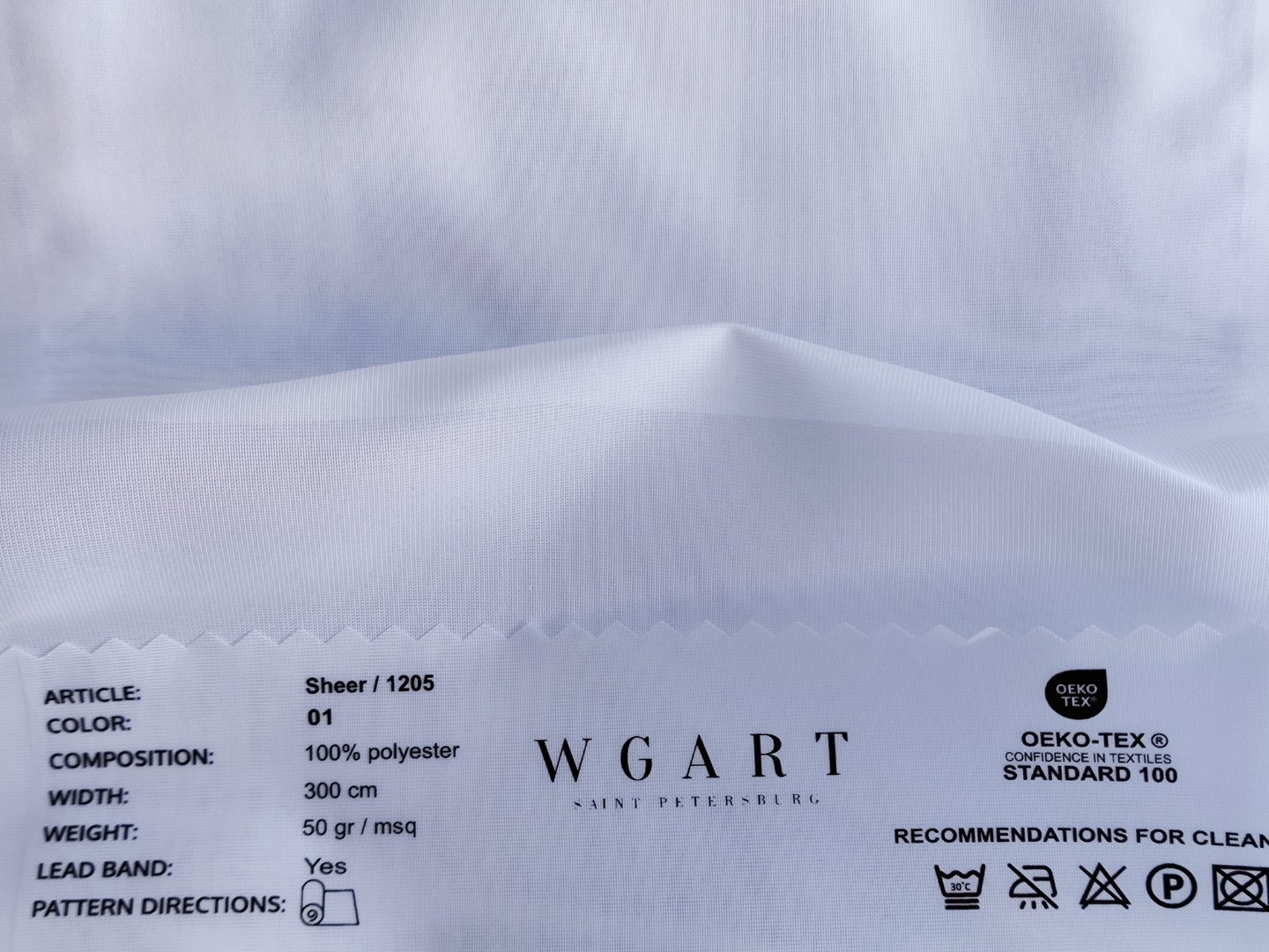 Ткань Sheer 01 WGART купить в Москве, цена