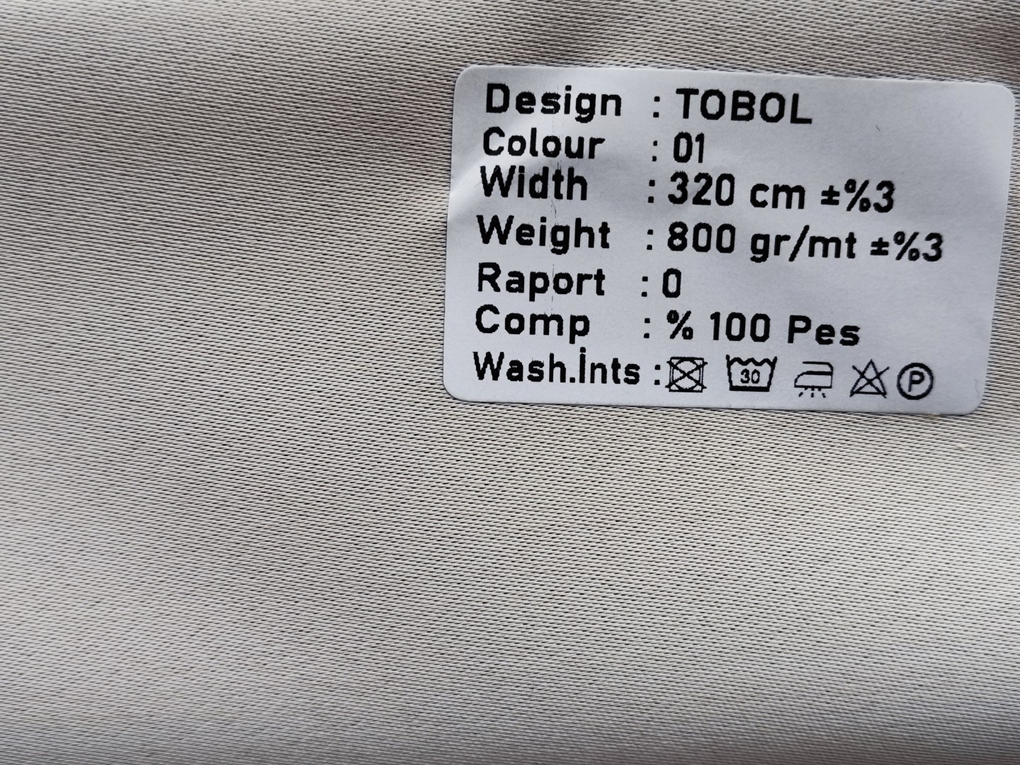 Ткань Tobol 01 Kerem купить в Москве, цена